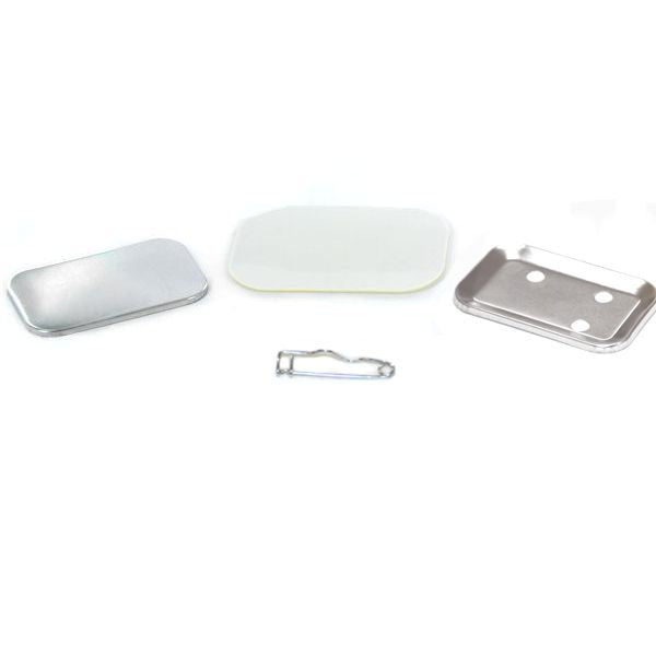 Unpinned Button Supplies Horizontal Rounded Corner Rectangle 1.75 x 2 ...
