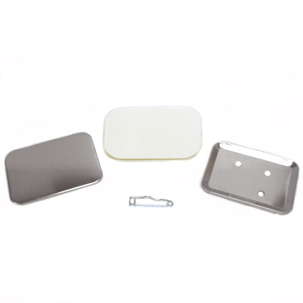 Unpinned Button Supplies Rounded Corner Rectangle 2.5 x 3.5 for 1000 b ...